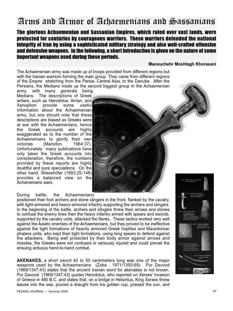 Achaemenid and Sassanian Weaponry | PDF | Achaemenid Empire | Sword