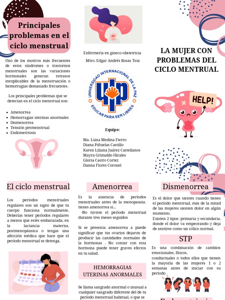 Tríptico Equipo 2 | PDF | Menstruación | Ciclo menstrual