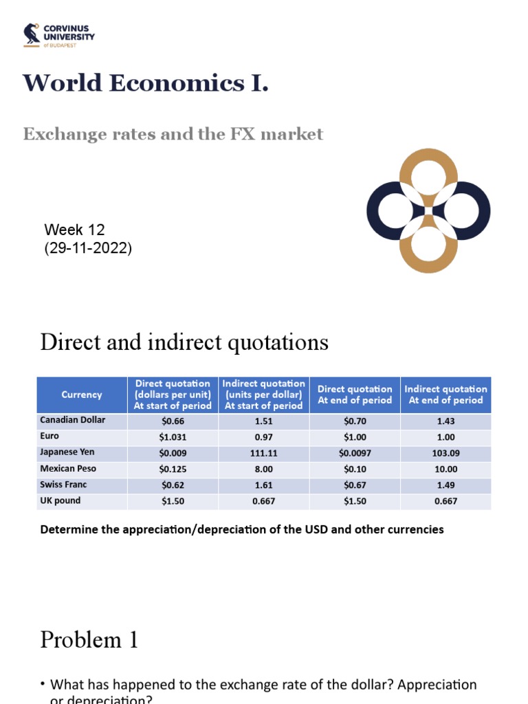 Exchange Rates and Currency Analysis | PDF | Exchange Rate | Currency ...