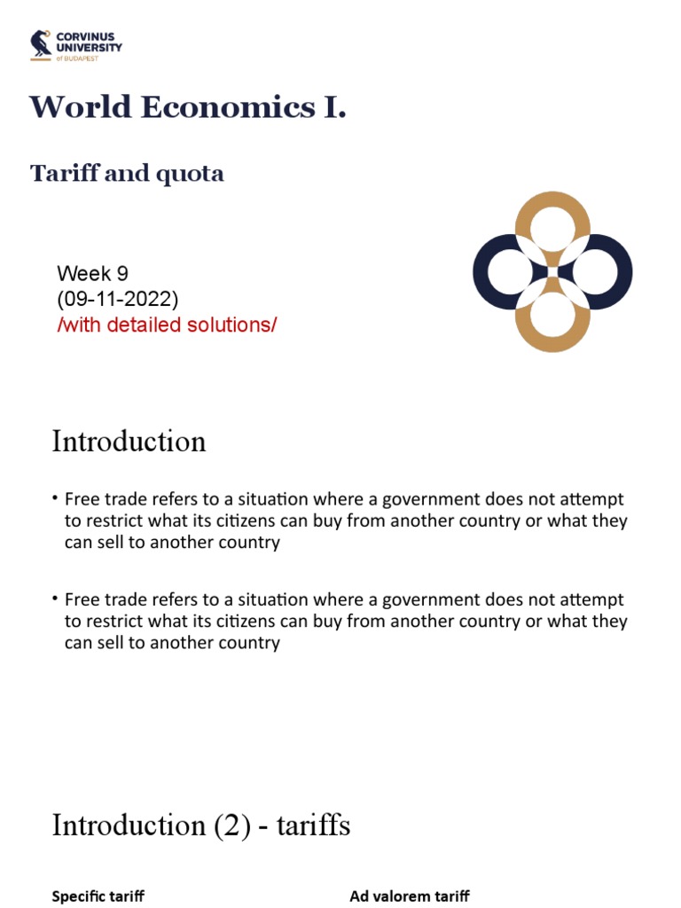 WE - 09 - Tariffs - Problems and Solutions | Download Free PDF | Non ...