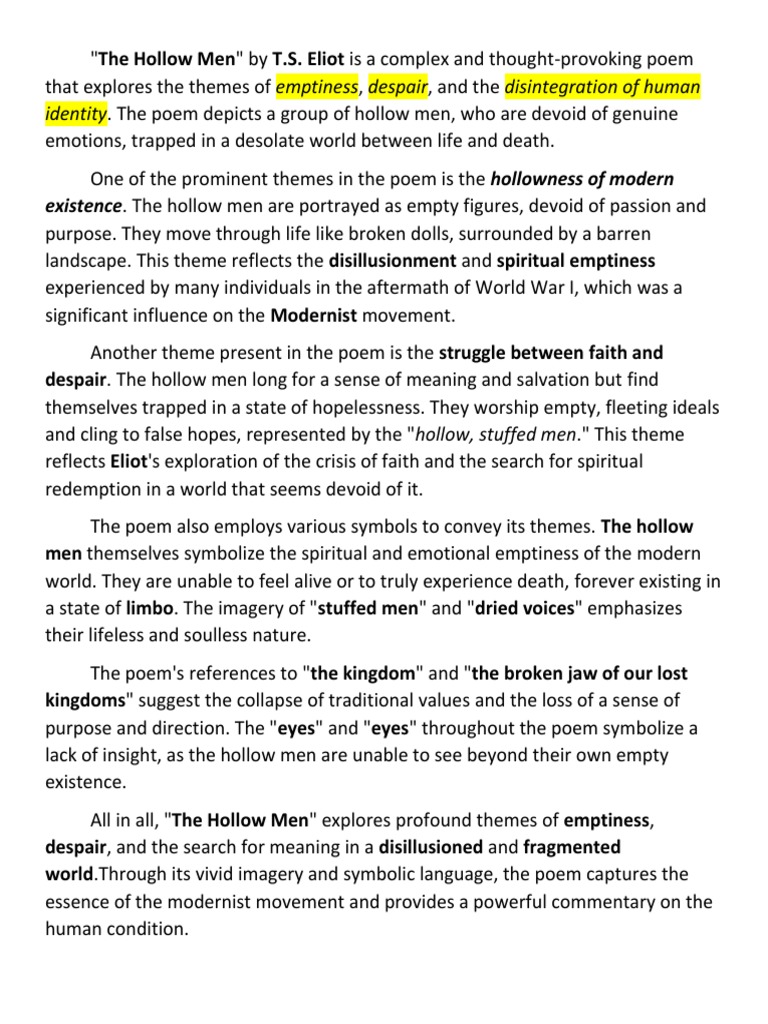 The Hollow Men | PDF