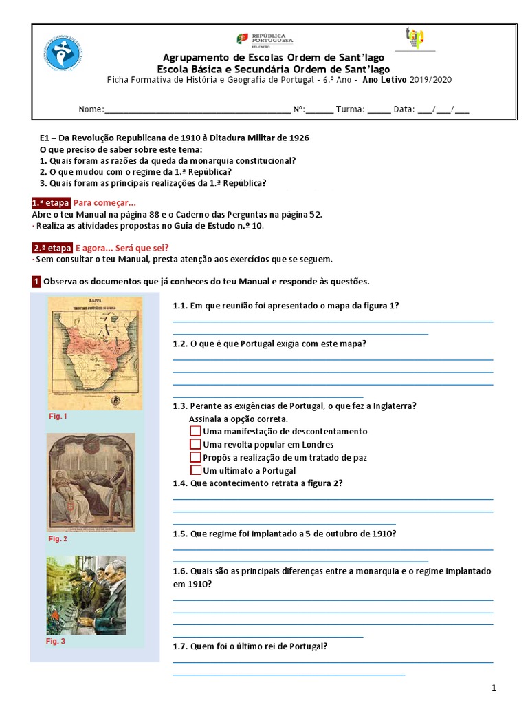 Ficha de HGP | PDF | República | Portugal