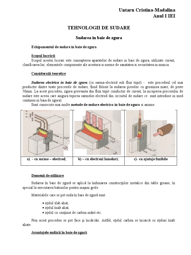 Sudarea in Baie de Zgura | PDF