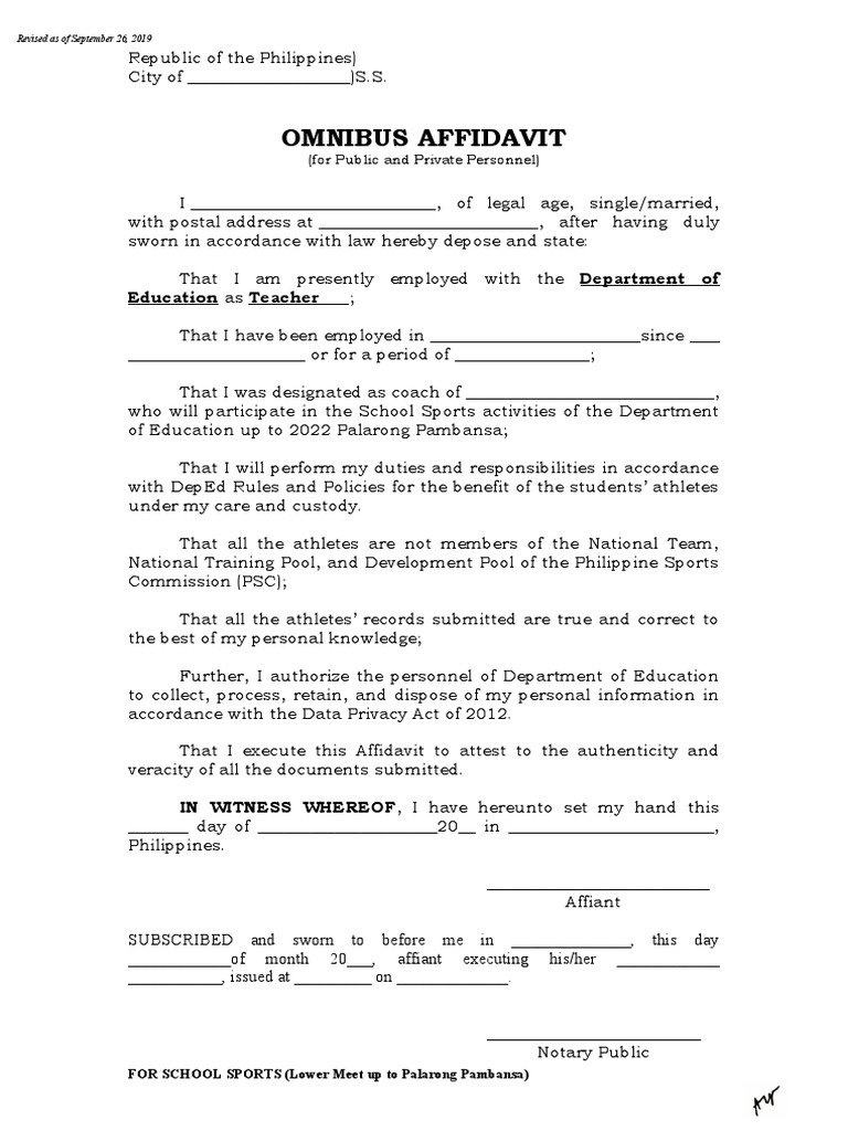 Omnibus For Coaches | PDF | Affidavit | Judiciaries