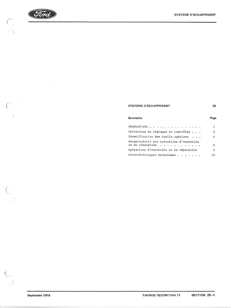 12 - Manuel D'atelier Taunus TC2 - Echappement | PDF