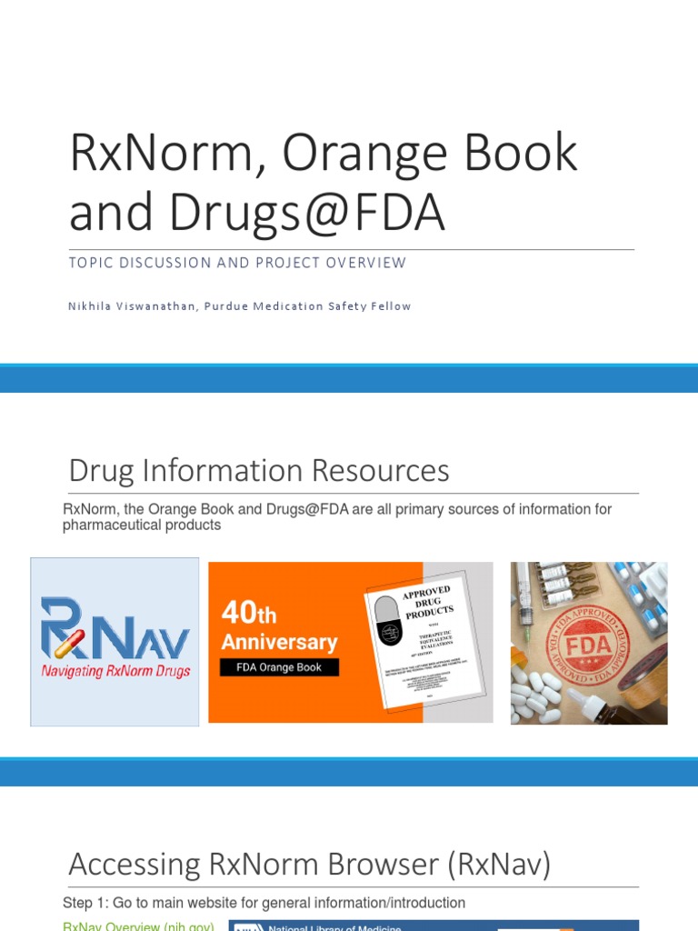 Rxnorm Orange Book and Drugs Fda | PDF