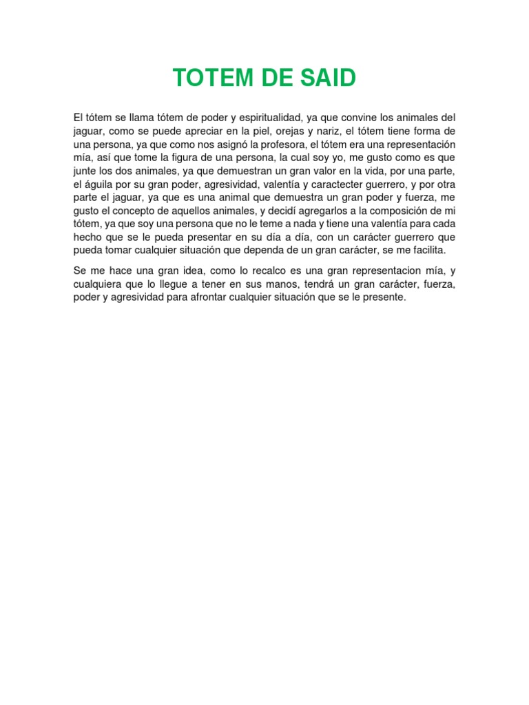 Totem de Fuerza | PDF | Religión y espiritualidad