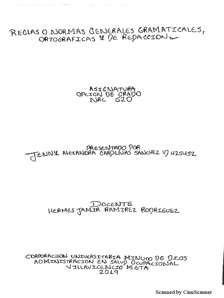 Reglas o Normas Gramaticales, Ortograficas y de Redaccion Jacs | PDF