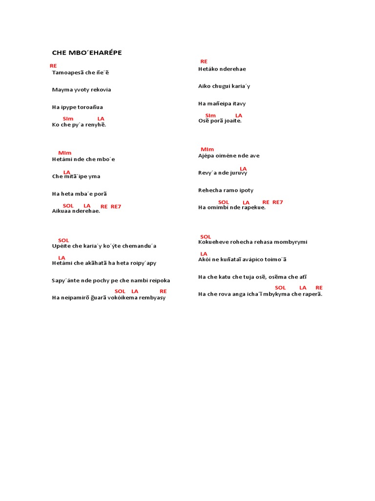 CHE MBO´EHAREPE | PDF