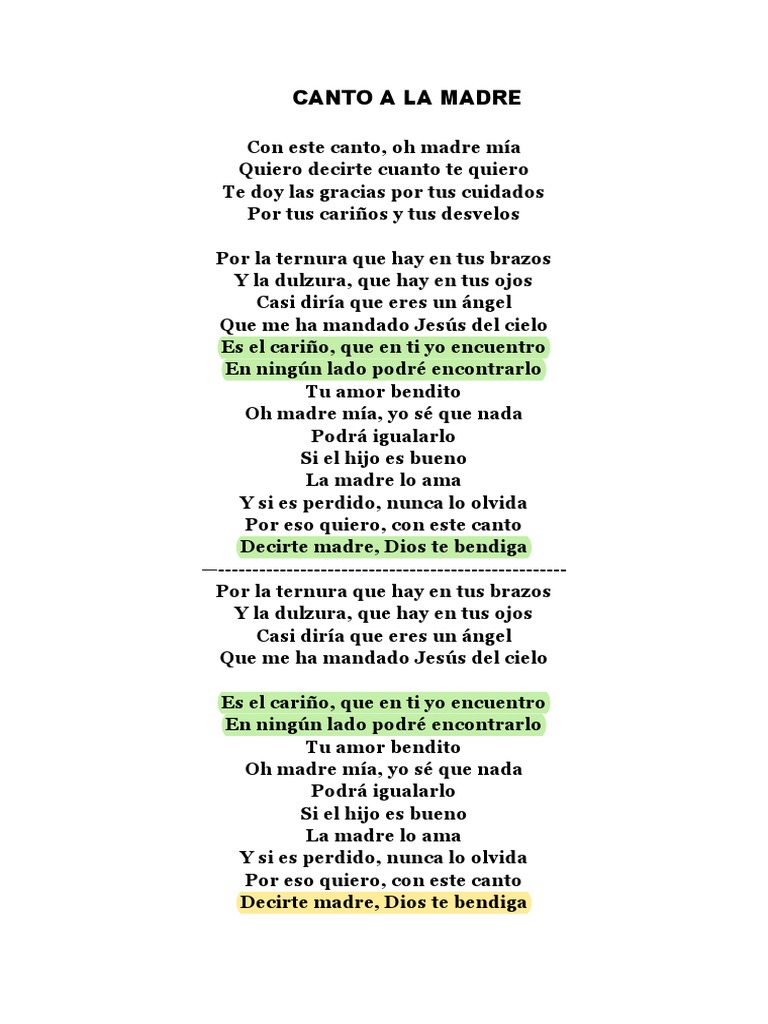Canto A La Madre | PDF