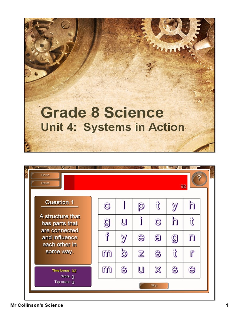 8 Science Systems Lesson 3 | PDF | Lever | Machines