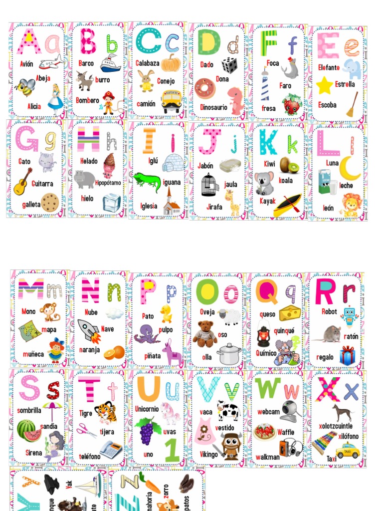 Tablas de Abecedario | PDF