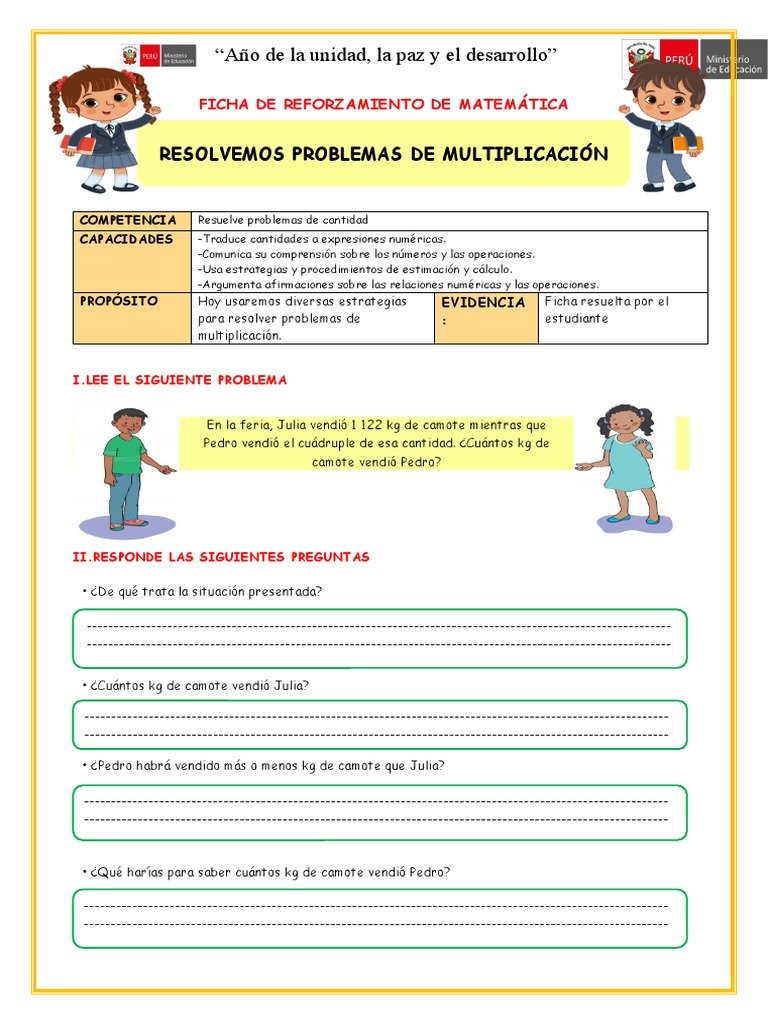 Reforzam-Mat-Resolvemos Problemas de Multiplicación | PDF