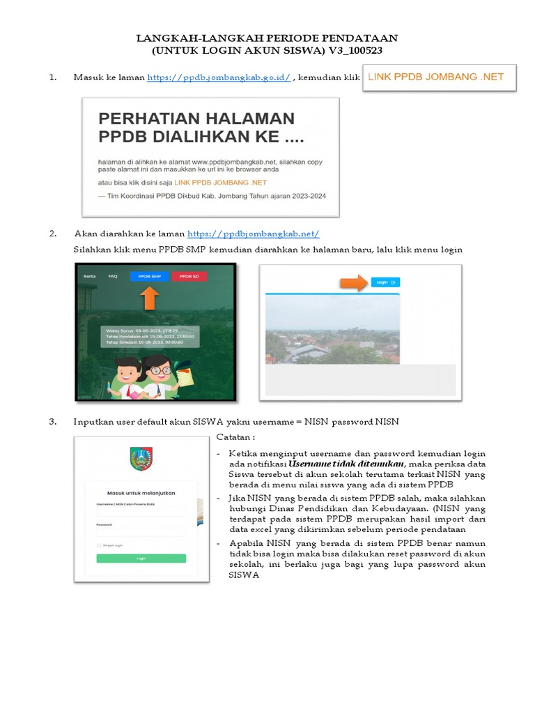 Manual Book - PPDB SMP 2023 2024 - Akun Siswa - v3 | PDF | Karier & Perkembangan