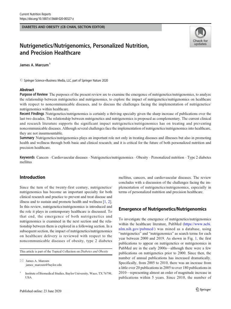Nutrigenomics | Download Free PDF | Cardiovascular Diseases | Non ...
