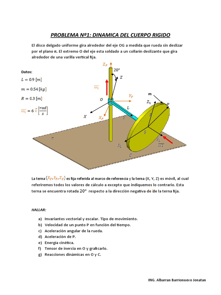 Problema Nº1 Dinamica Del Cuerpo Rigido | PDF