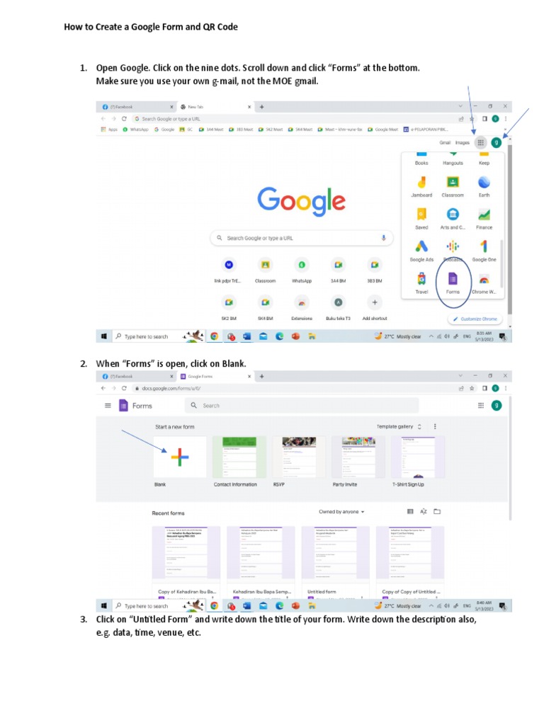 How To Create Google Form and QR Code | PDF