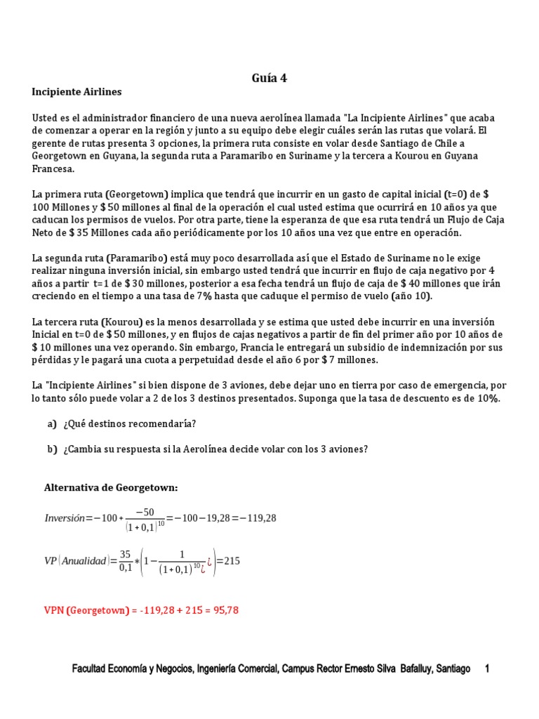 Pauta+Gu%C3%ADa+4+Finanzas+I | PDF | Economias