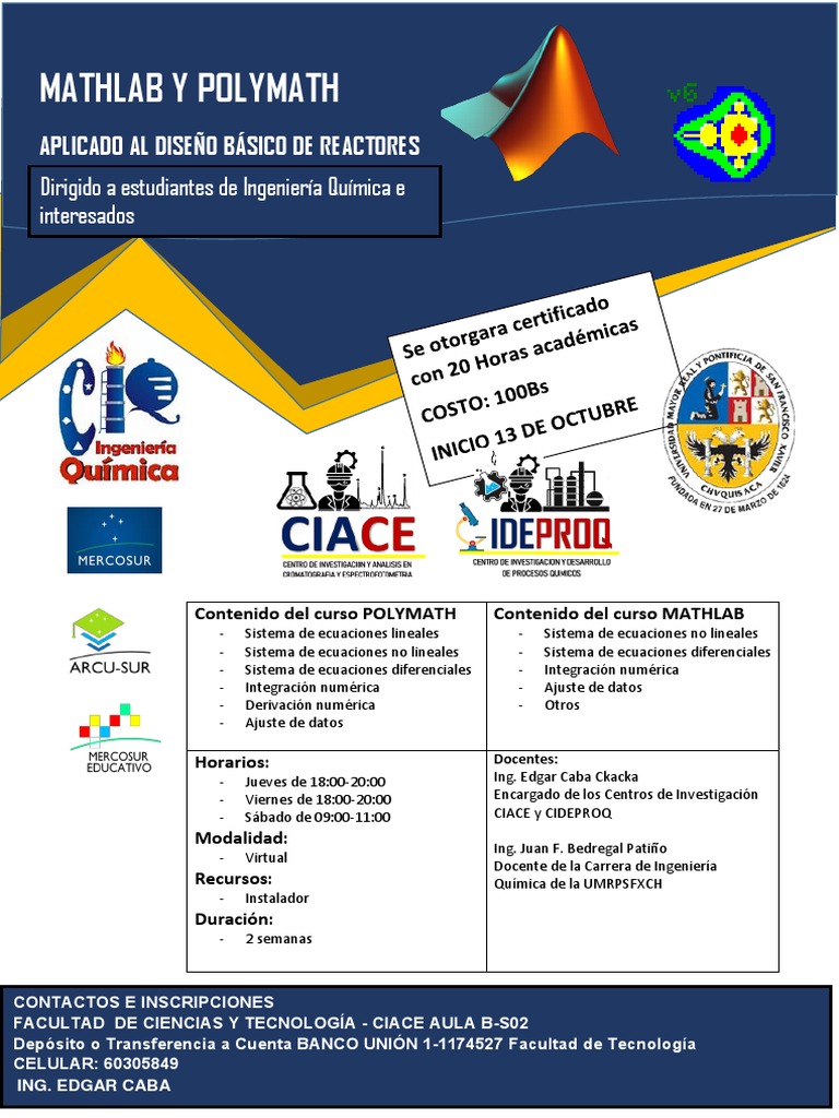 Cursos de MATHLAB y POLYMATH | PDF