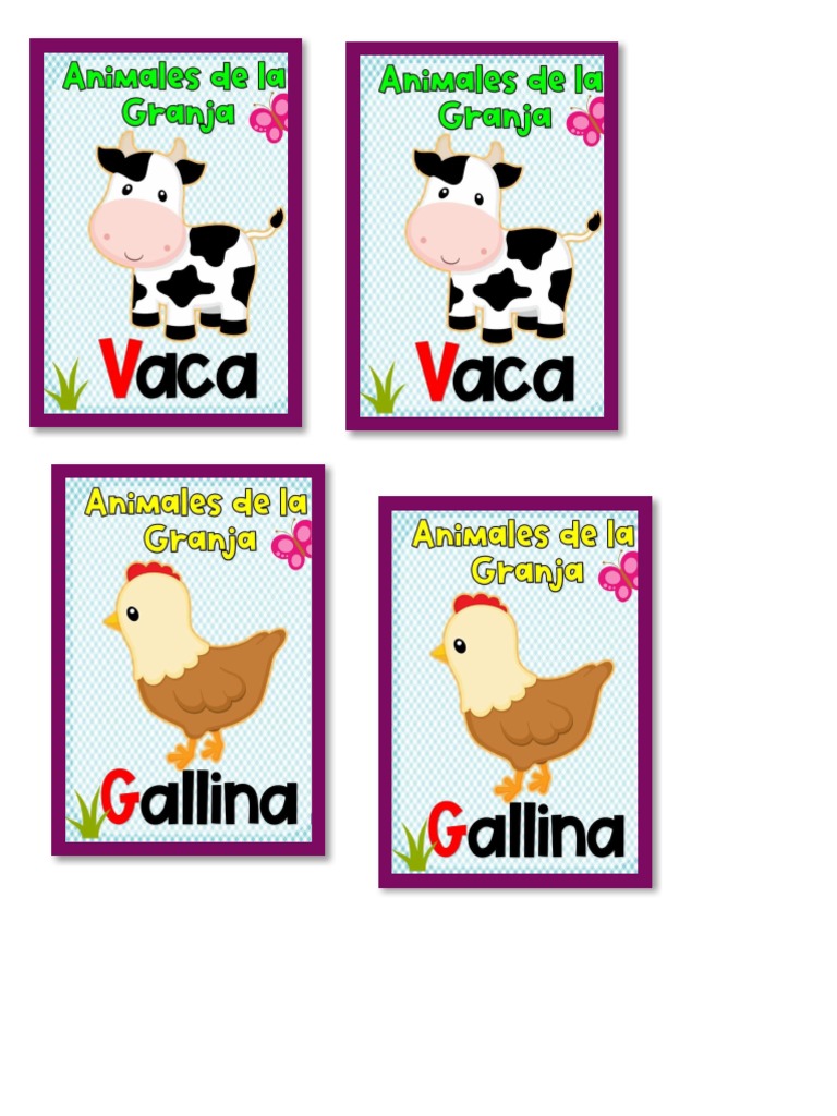 juego de memoria de animales de la granja | PDF