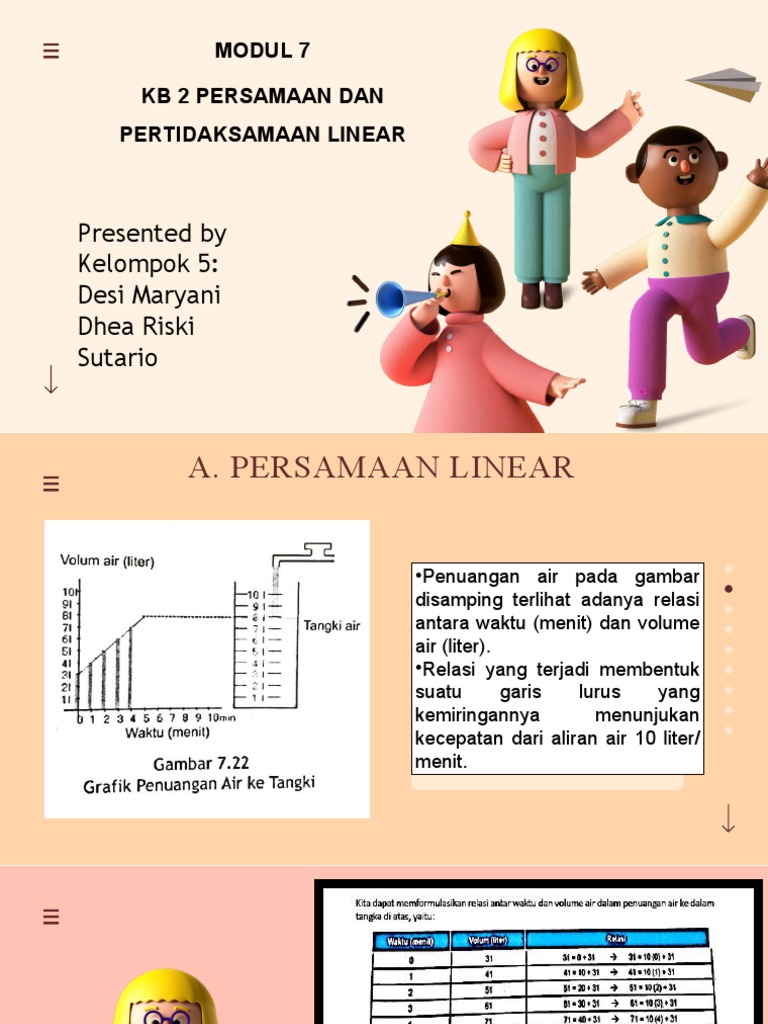 PRESENT MTK KEL 5 Persamaan Linear Dan Pertidaksamaan Linear | PDF