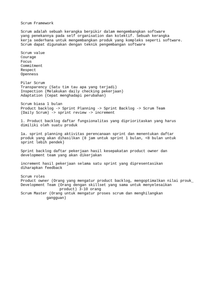 Scrum Framework Pdf