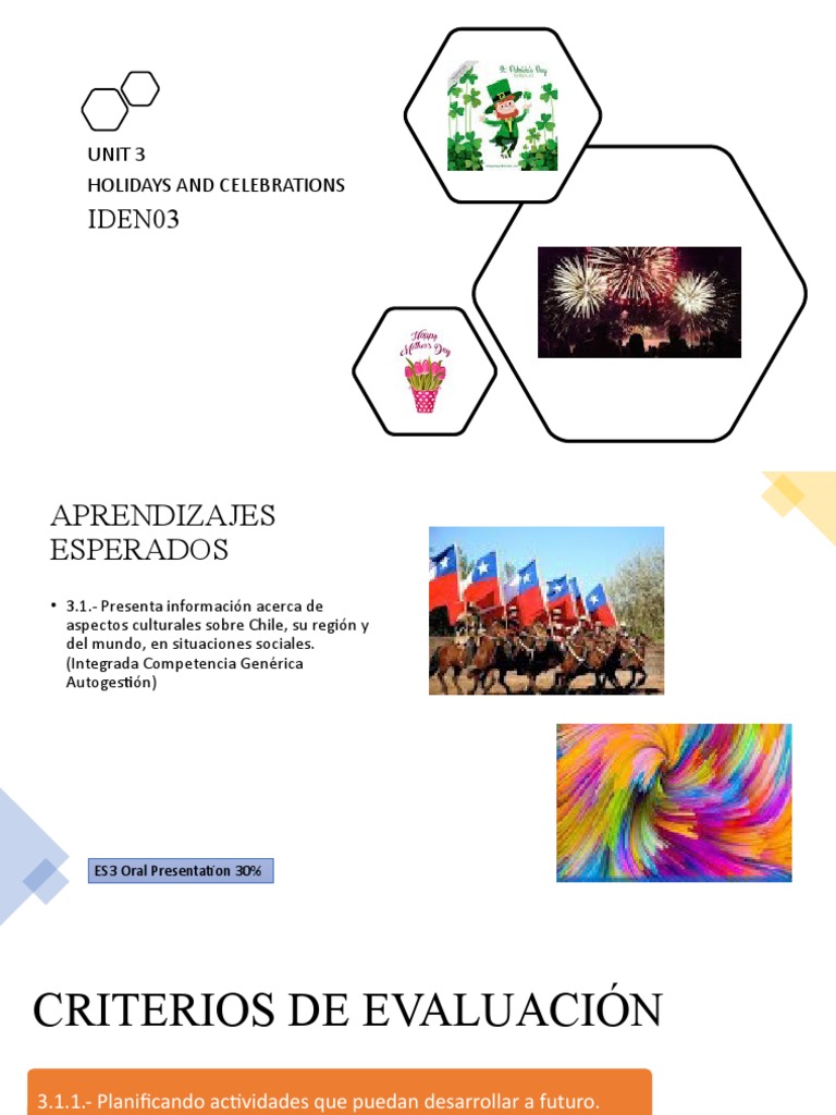 IDEN03-Unit 3 Holidays and Celebrations | PDF | Verb | Grammatical Conjugation