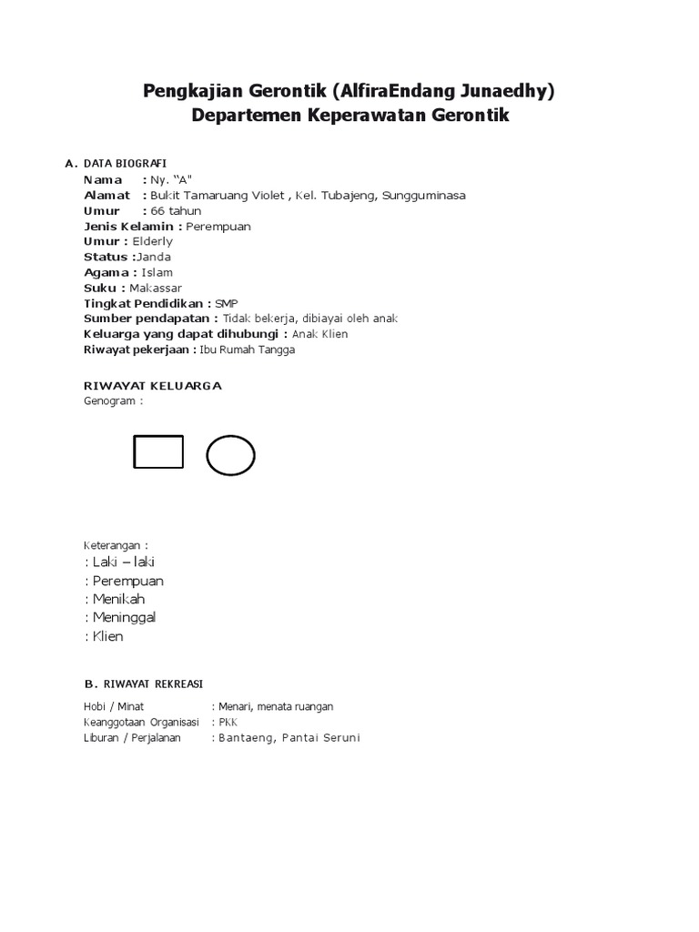 Alfira Pengkajian Gerontik Individu | PDF