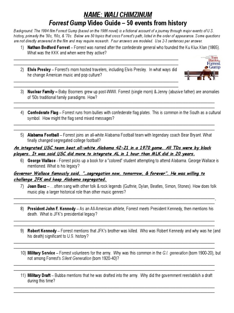 50 Forrest Gump Video Guide (Large) | PDF