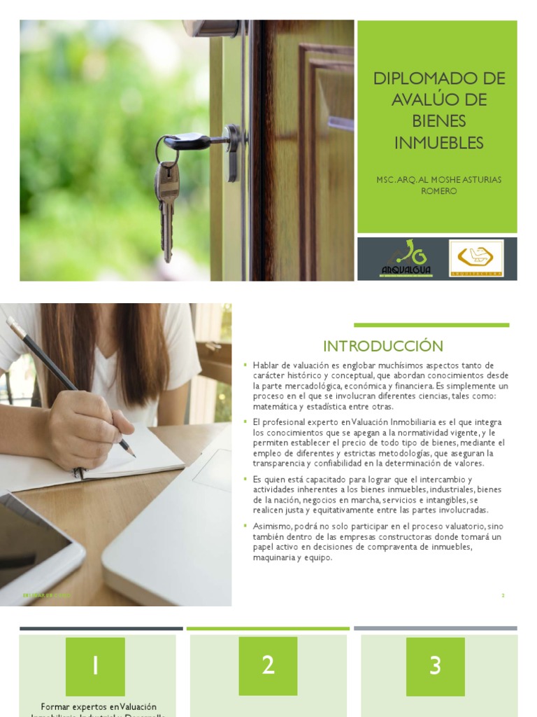 Diplomado de Avalúo de Bienes Inmuebles - Mo01 | PDF | Propiedad | Valoración (Finanzas)