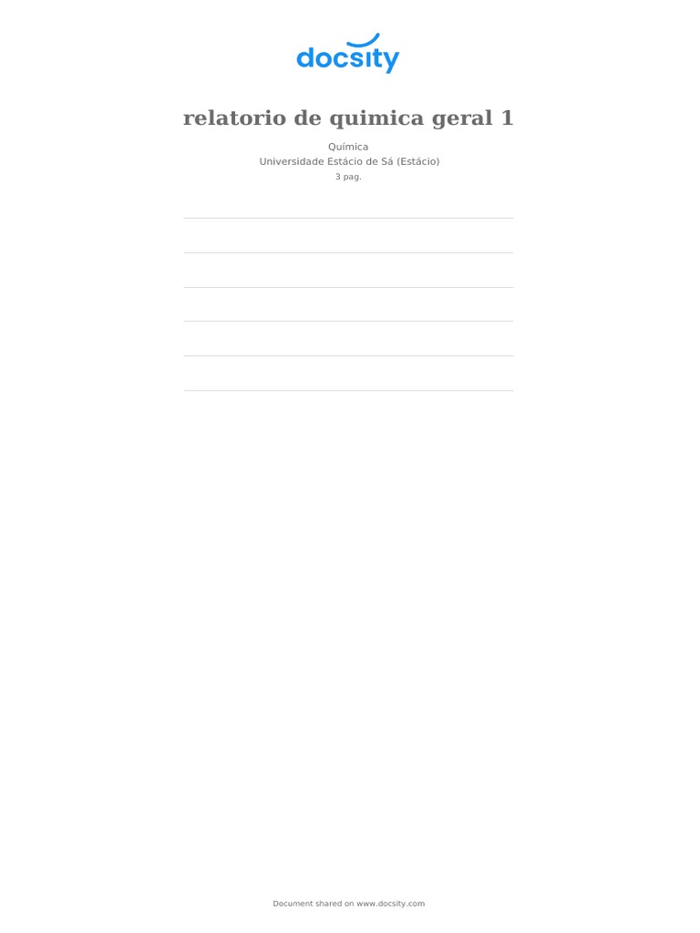 Docsity Relatorio de Quimica Geral 1 2 | PDF | Química | Massa