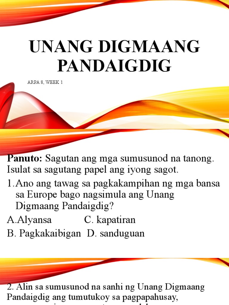 Unang Digmaang Pandaigdig | PDF