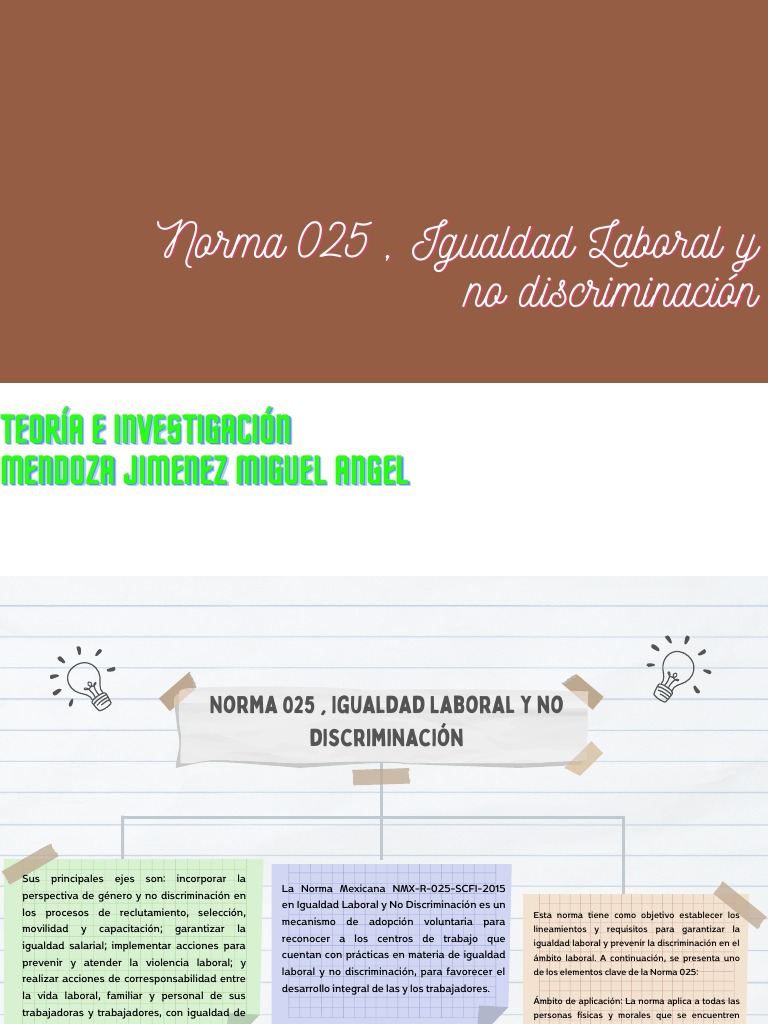Norma 025, Igualdad Laboral y No Discriminación | PDF
