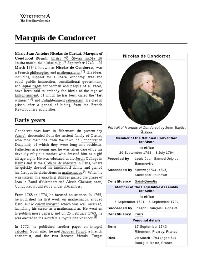Marquis de Condorcet | PDF