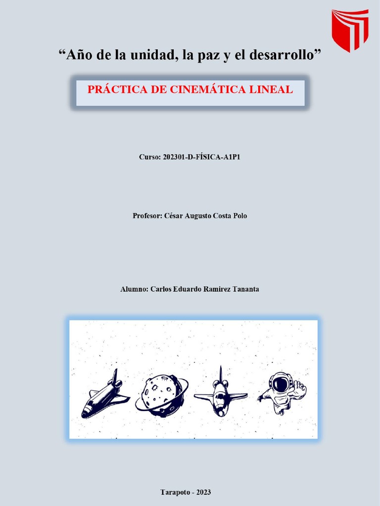 S04-Practica-De-Cinematica-Lineal TERMINADO | PDF | Espacio | Cantidad