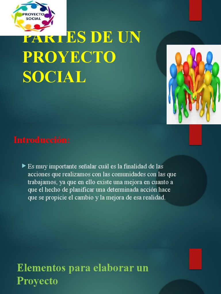 Partes de Un Proyecto Social | PDF | Planificación | Evaluación
