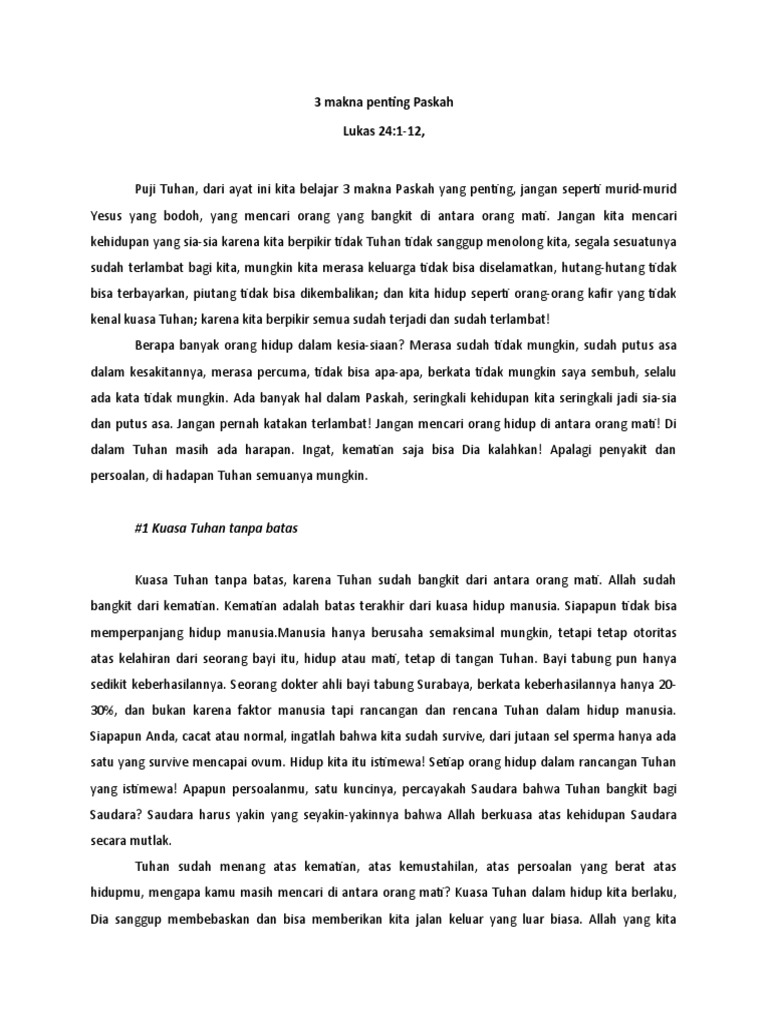 3 Makna Penting Paskah | PDF