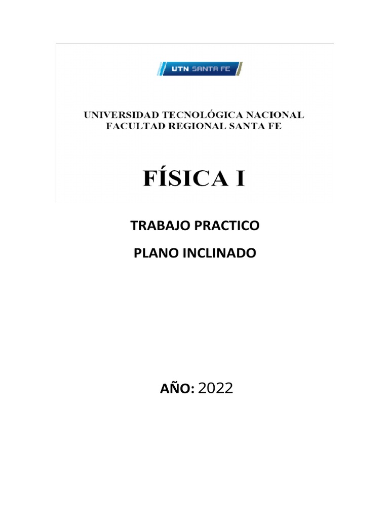 TP Plano Inclinado 2022 | PDF | Fricción | Fuerza