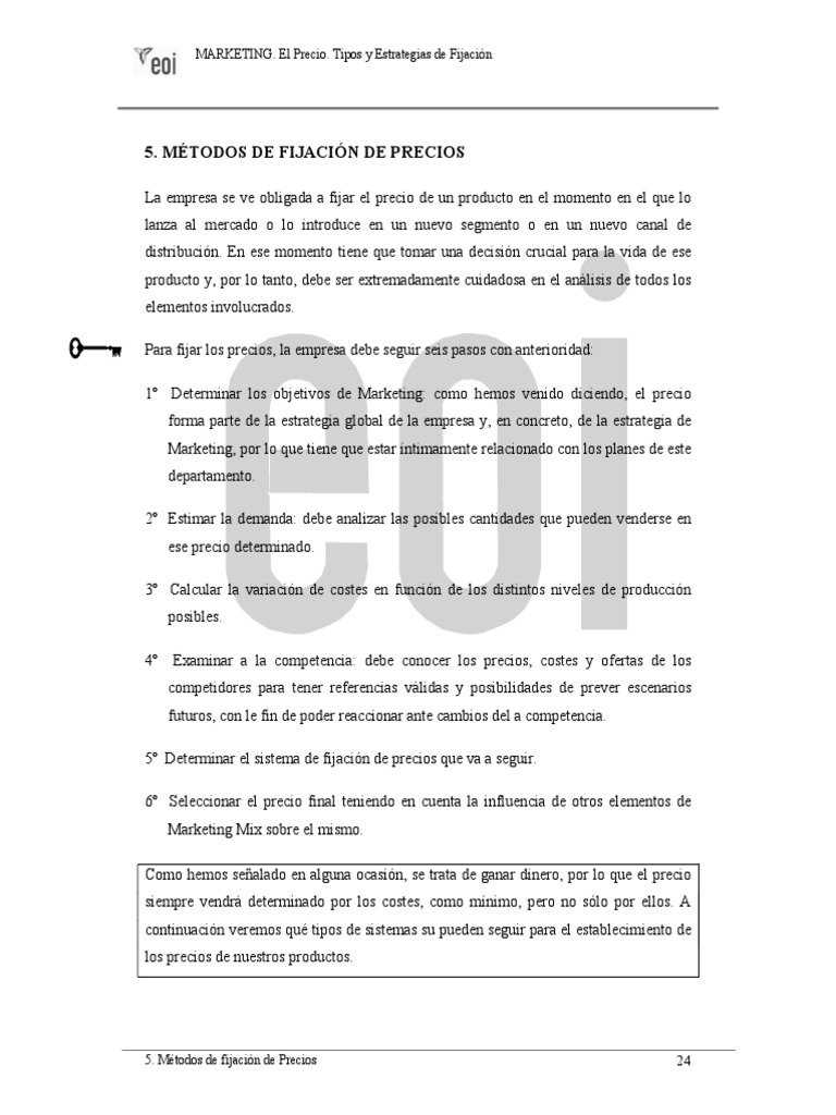 Estrategia para Fijar Precios | PDF