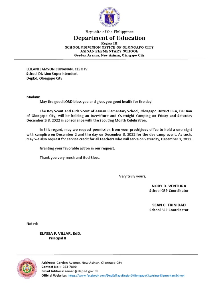 GSP-BSP Camping Event Request | PDF