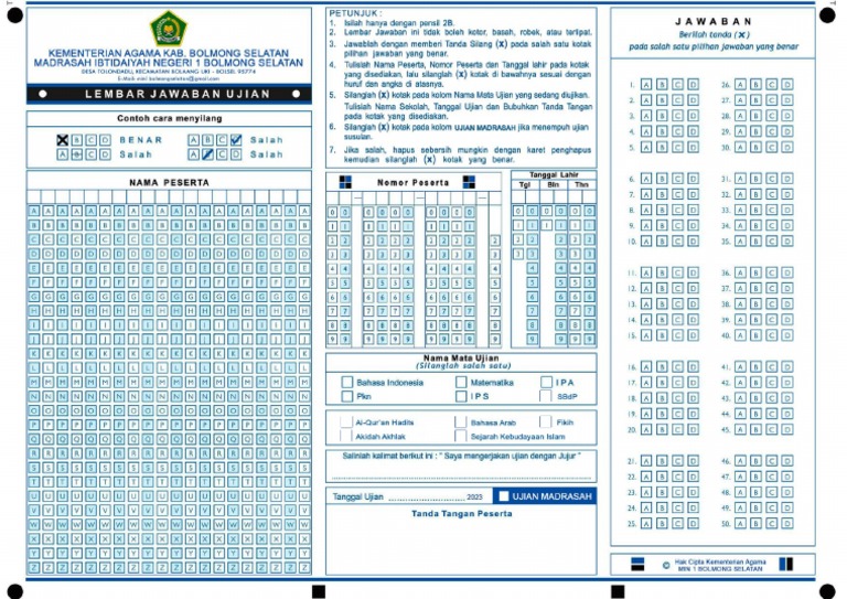 Kertas LJUN MIN 1 Bolsel 2023 A4 | PDF