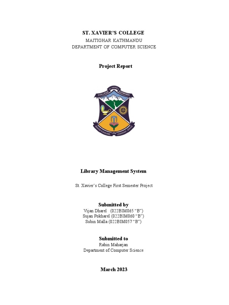 C Program Project Report Pdf