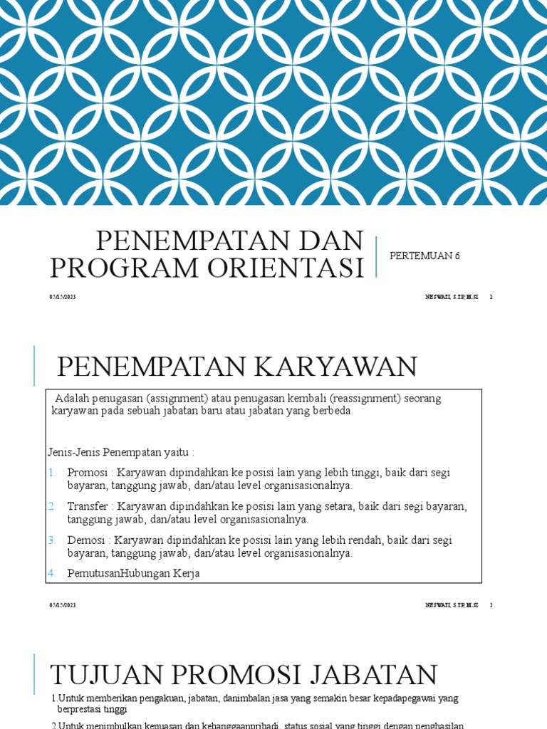 Penempatan Dan Program Orientasi | PDF | Karier & Perkembangan