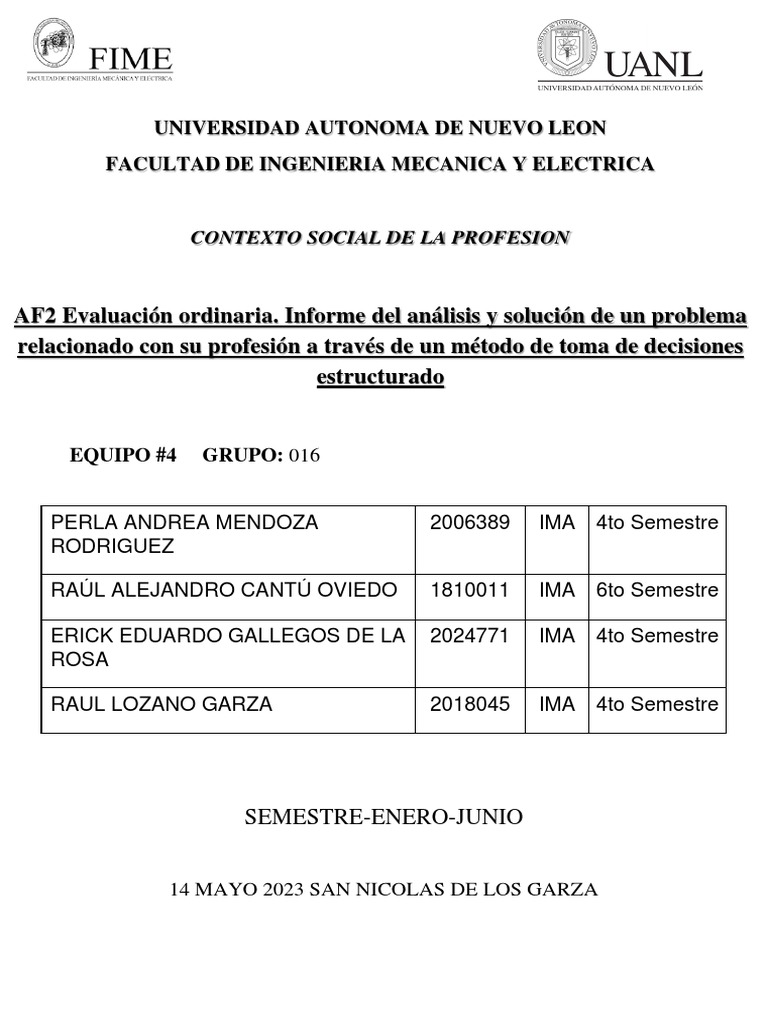 Af2 Problematica y Solucion | PDF