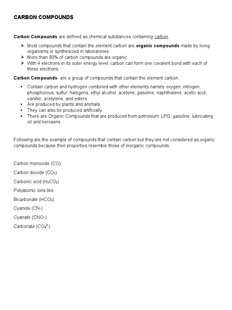 Comprehensive Guide to Carbon Compounds | PDF | Hydrocarbons | Alkane