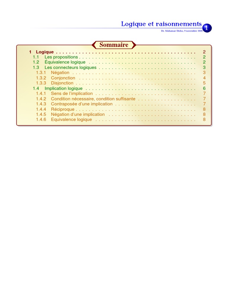 Cours de Logique Formelle MTH1102 | PDF
