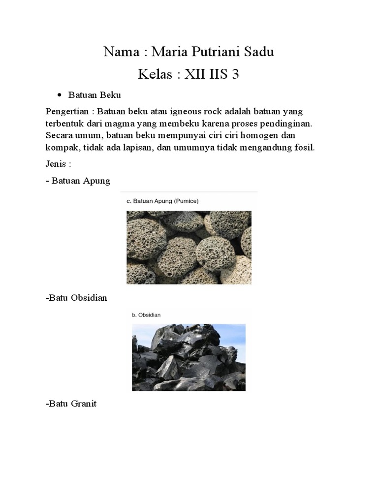 Jenis-Jenis Batuan dan Karakteristiknya | PDF