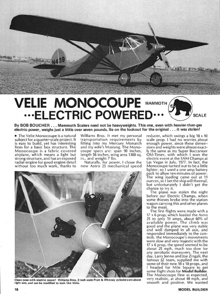 Velie Monocoupe RC Oz12187 Article | Download Free PDF | Vehicles ...