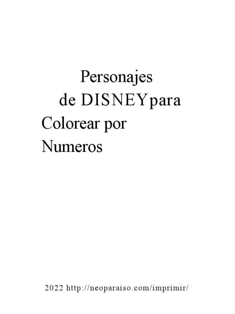 Colorear Por Numeros Disney | PDF