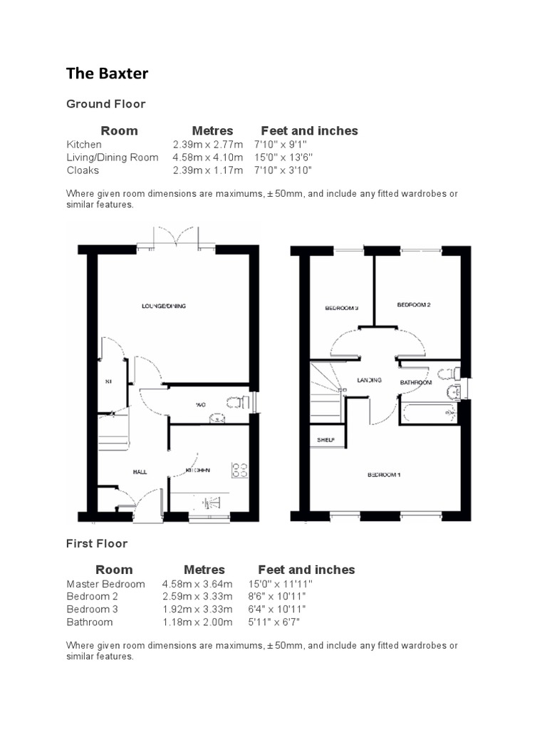 Baxter Floor Plan Dimensions | PDF